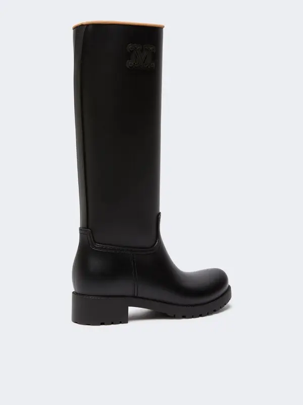 Max Mara Knee-high Rubber Boots - Black