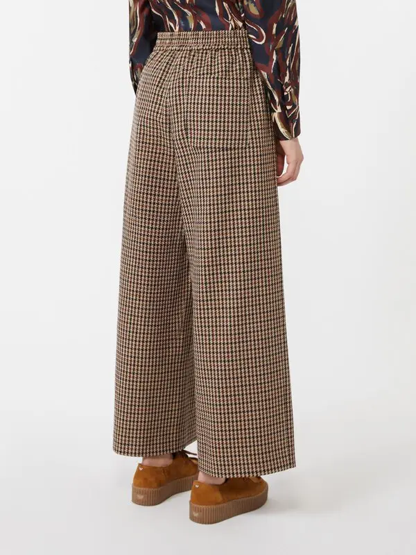 Max Mara Houndstooth Basketweave Trousers