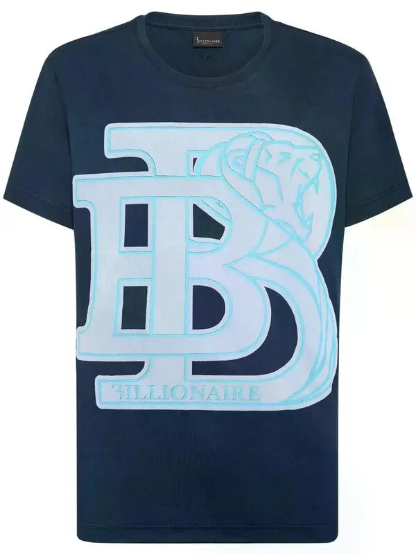 BILLIONAIRE Logo-appliqué Cotton T-shirt - Blue