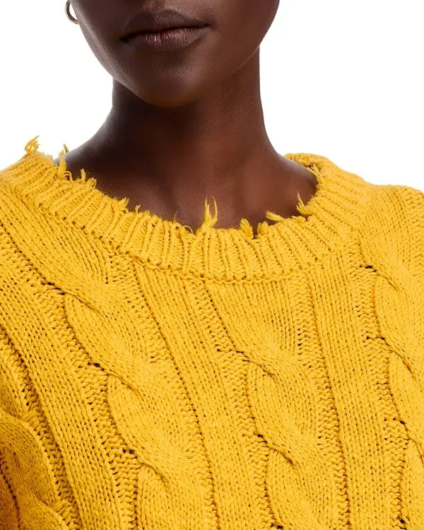 Denimist Boxy Cable Sweater - Yellow