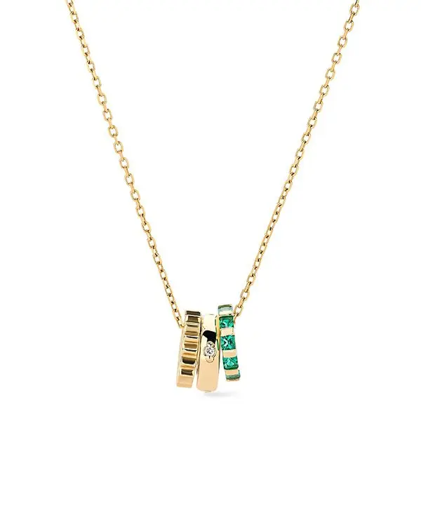 ANA LUISA Solid Emerald Zeno Charm Necklace - Gold