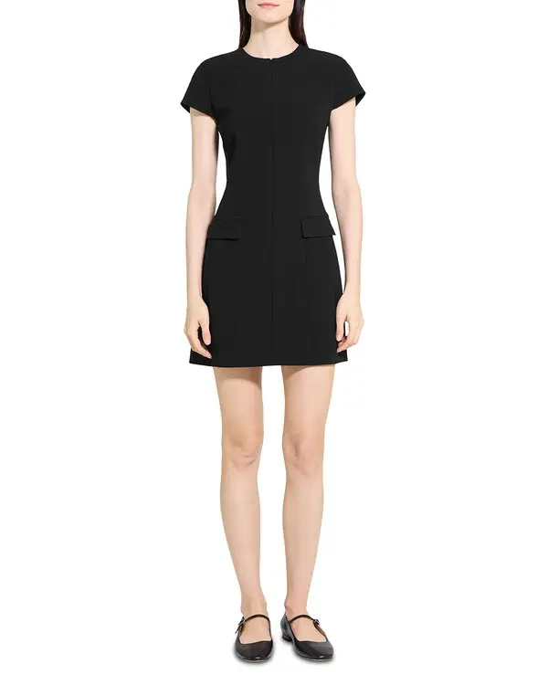 Theory Tailored Zip Front Dress - Black