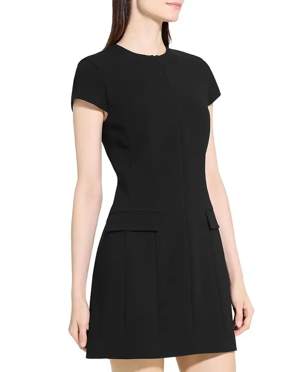 Theory Tailored Zip Front Dress - Black