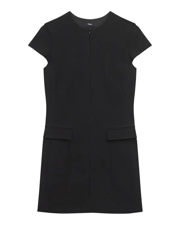Theory Tailored Zip Front Dress - Black