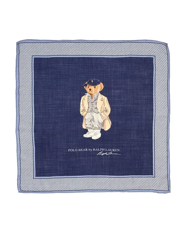 Polo Ralph Lauren Fall Bear Wool & Silk Bandana - Navy Multi