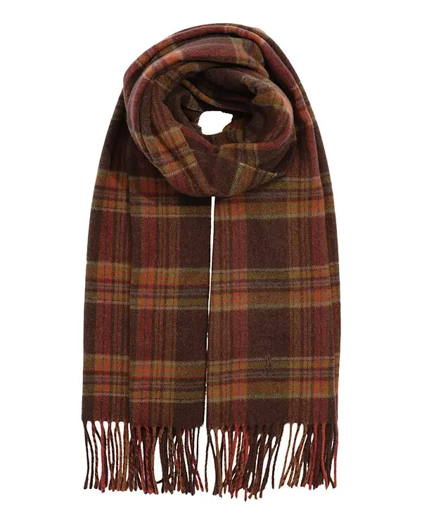 Polo Ralph Lauren Wool & Cashmere Plaid Scarf - Dark Brown
