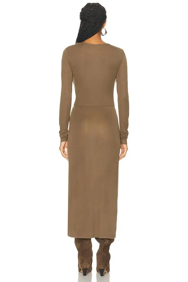 Isabel Marant Étoile Jelina Ruched Slit Dress - Khaki