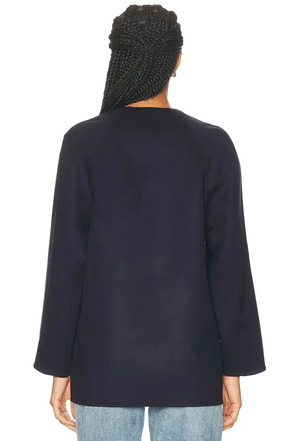 Bottega Veneta Collarless Wool-cashmere Coat - Navy