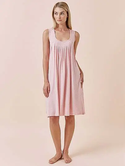 Victoria's Secret Papinelle Kate Modal Pleat Front Midi Length Nightie - Pink