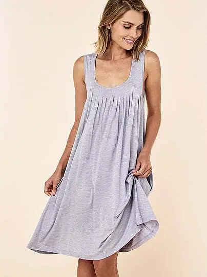 Victoria's Secret Papinelle Kate Modal Pleat Front Midi Length Nightie - Purple