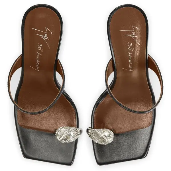 GIUSEPPE ZANOTTI Icon Ring 90 Thong Sandals - Black