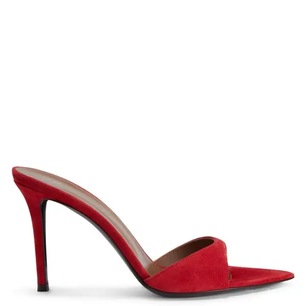 GIUSEPPE ZANOTTI Intriigo 90 Suede Mules - Red