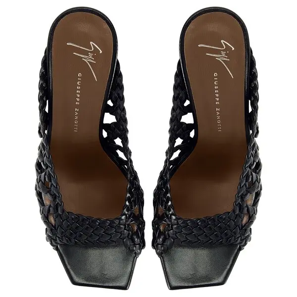 GIUSEPPE ZANOTTI Mya Cage 90 Woven Mules