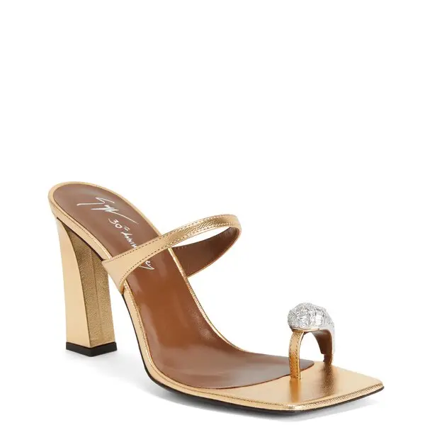 GIUSEPPE ZANOTTI Icon Ring 90 Sandals - Gold