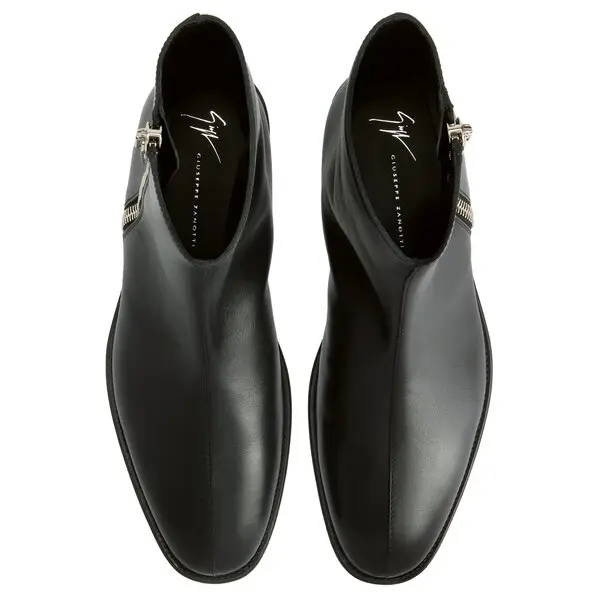 GIUSEPPE ZANOTTI Leather Ankle Boots - Black