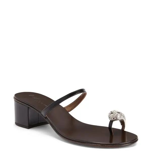 GIUSEPPE ZANOTTI Icon Ring 40 Sandal - Black