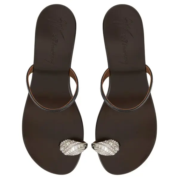 GIUSEPPE ZANOTTI Icon Ring 40 Sandal - Black