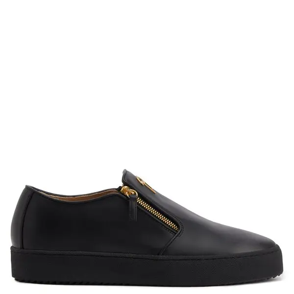 GIUSEPPE ZANOTTI Leather Slip-ons - Black