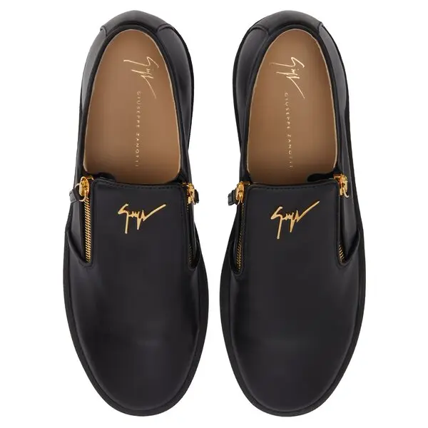 GIUSEPPE ZANOTTI Leather Slip-ons - Black