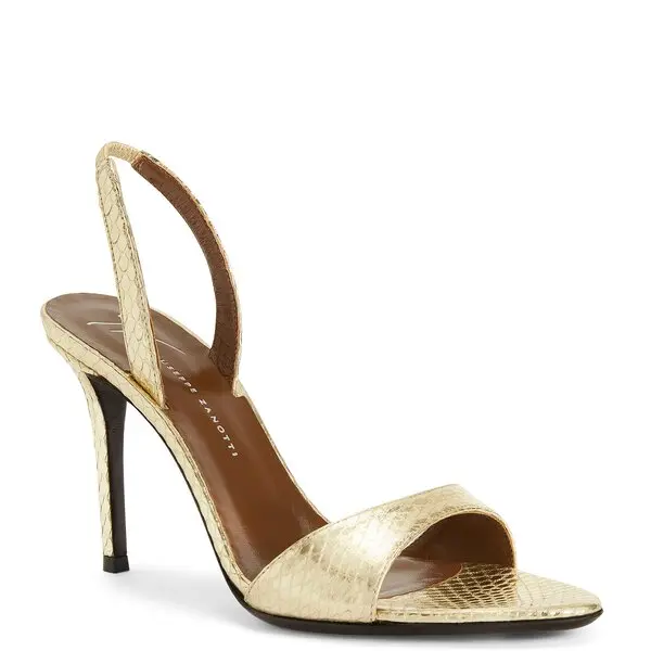 GIUSEPPE ZANOTTI Lilibeth 90 Elaphe Sandals - Gold