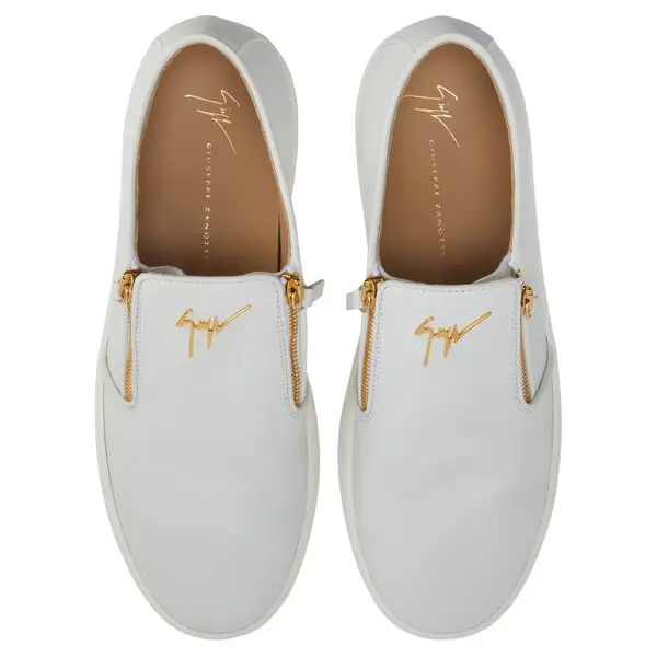 GIUSEPPE ZANOTTI Leather Slip-ons - White