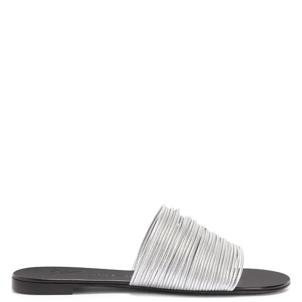 GIUSEPPE ZANOTTI Clio Flat Sandals - Silver