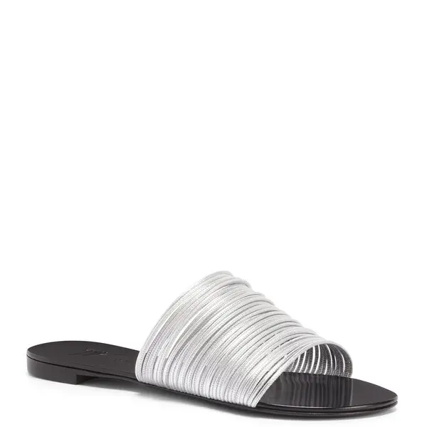 GIUSEPPE ZANOTTI Clio Flat Sandals - Silver