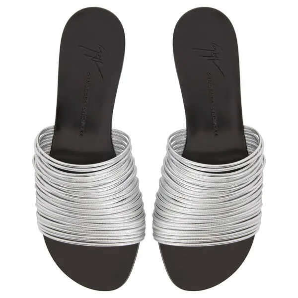 GIUSEPPE ZANOTTI Clio Flat Sandals - Silver