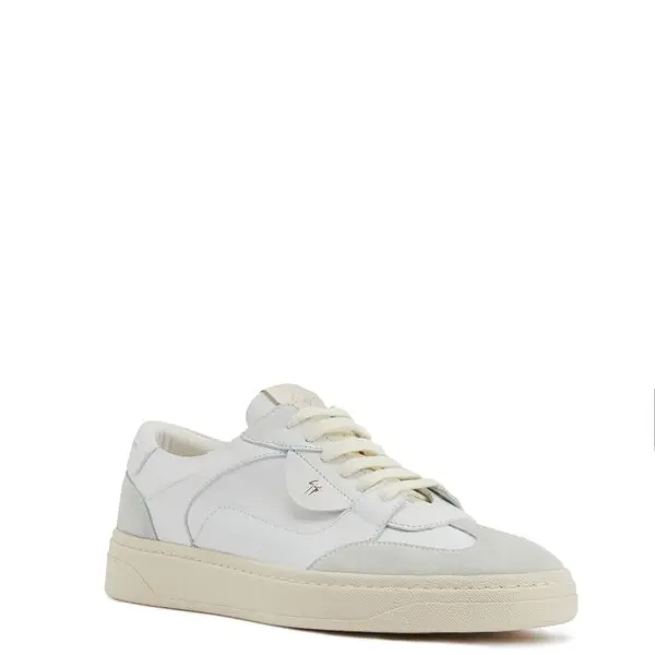 GIUSEPPE ZANOTTI Leather And Suede Low-top Sneakers - White