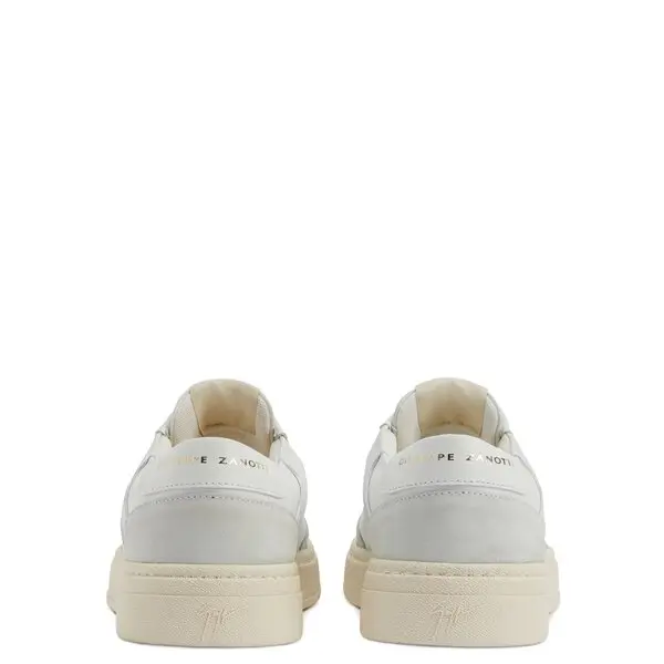 GIUSEPPE ZANOTTI Leather And Suede Low-top Sneakers - White