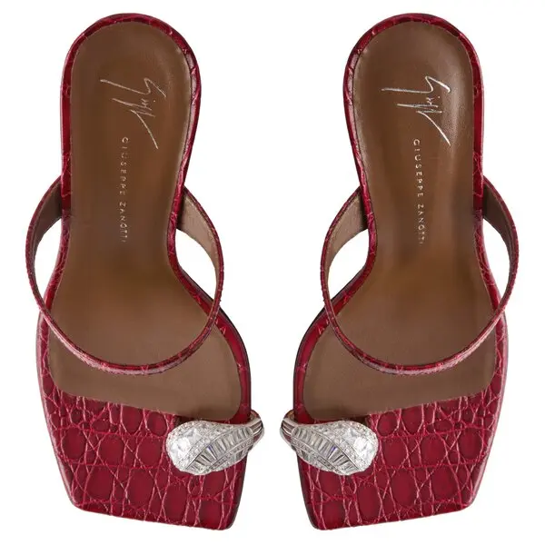 GIUSEPPE ZANOTTI Icon Ring 90 Thong Sandals - Red