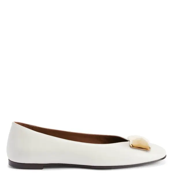 GIUSEPPE ZANOTTI Georgia Leather Ballerinas - White