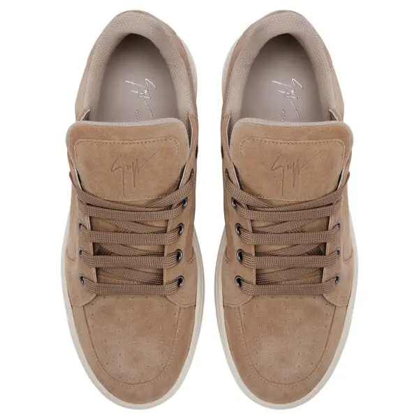 GIUSEPPE ZANOTTI Low-top Suede Sneakers - Beige