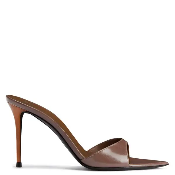 GIUSEPPE ZANOTTI Intriigo 90 Leather Mule Sandals - Brown