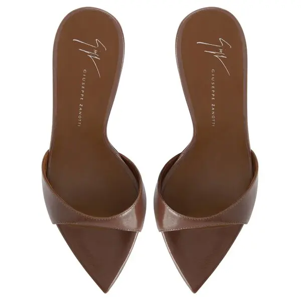 GIUSEPPE ZANOTTI Intriigo 90 Leather Mule Sandals - Brown