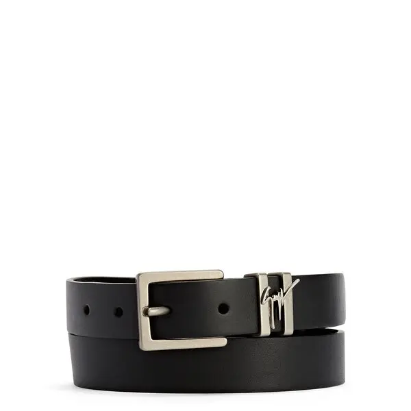 GIUSEPPE ZANOTTI Leather Belt - Black