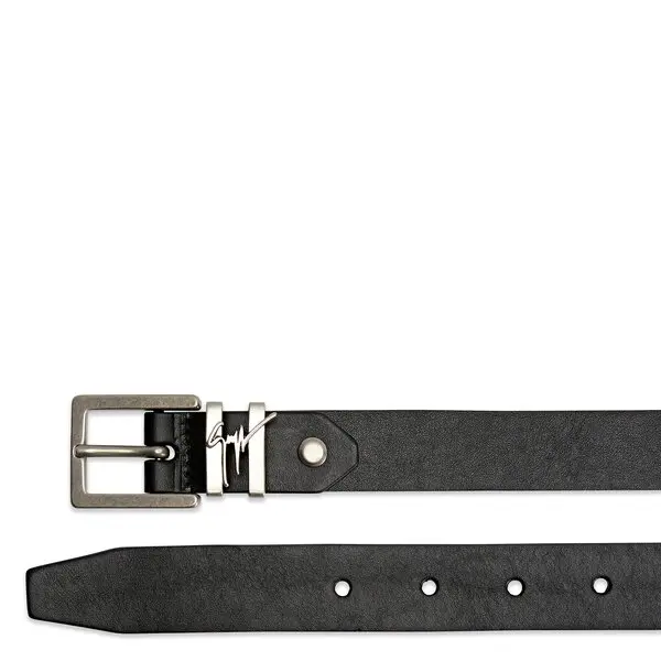 GIUSEPPE ZANOTTI Leather Belt - Black