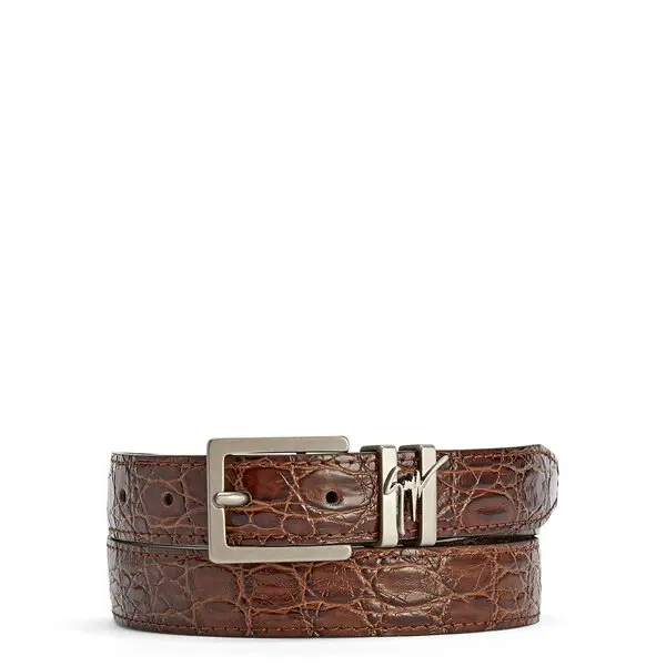 GIUSEPPE ZANOTTI Teodore Leather Belt - Brown