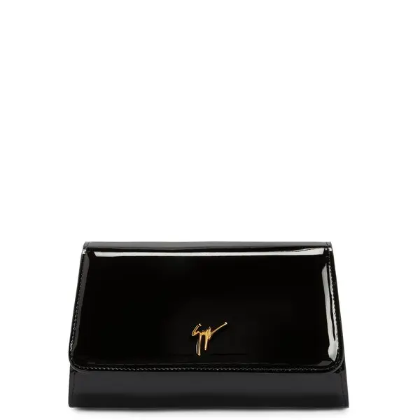 GIUSEPPE ZANOTTI Clutch With Golden Metal Hardware And Chain Strap
