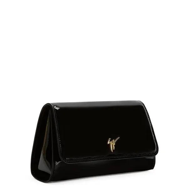 GIUSEPPE ZANOTTI Clutch With Golden Metal Hardware And Chain Strap