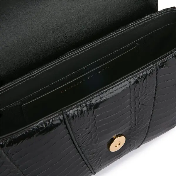 GIUSEPPE ZANOTTI Elaphe Carinata Snakeskin Shoulder Bag - Black