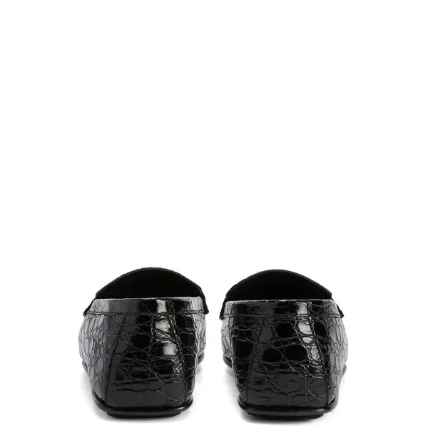 GIUSEPPE ZANOTTI Cristophe Crocodile-print Moccasins - Black
