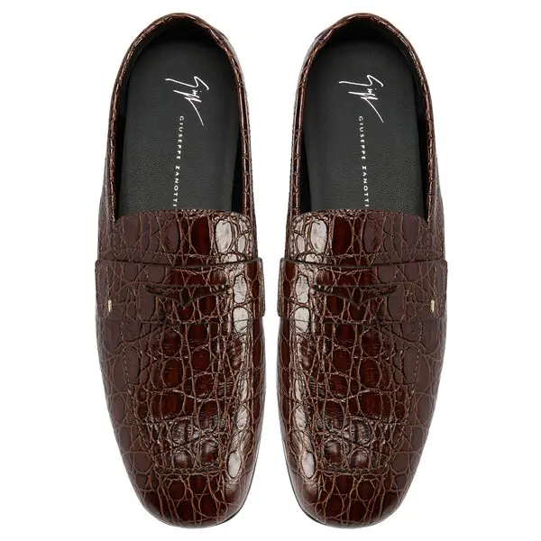 GIUSEPPE ZANOTTI Cristophe Crocodile-print Loafers