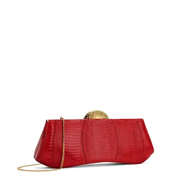 GIUSEPPE ZANOTTI Elaphe Carinata Clutch - Red