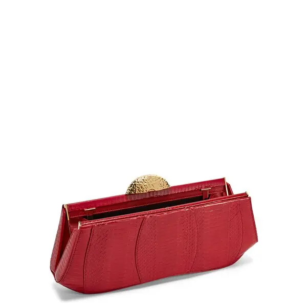 GIUSEPPE ZANOTTI Elaphe Carinata Clutch - Red