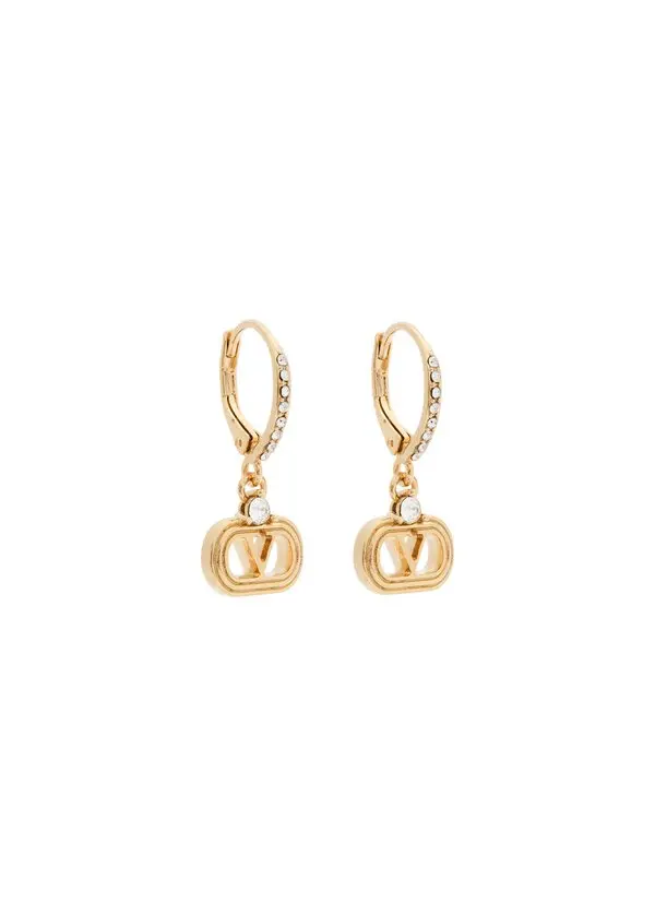 Valentino Garavani Ovalette Vlogo Hoop Earrings - Gold