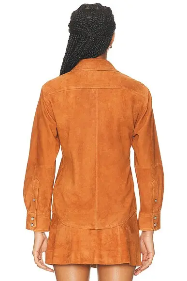 Isabel Marant Étoile Delcia Suede Shirt - Cognac