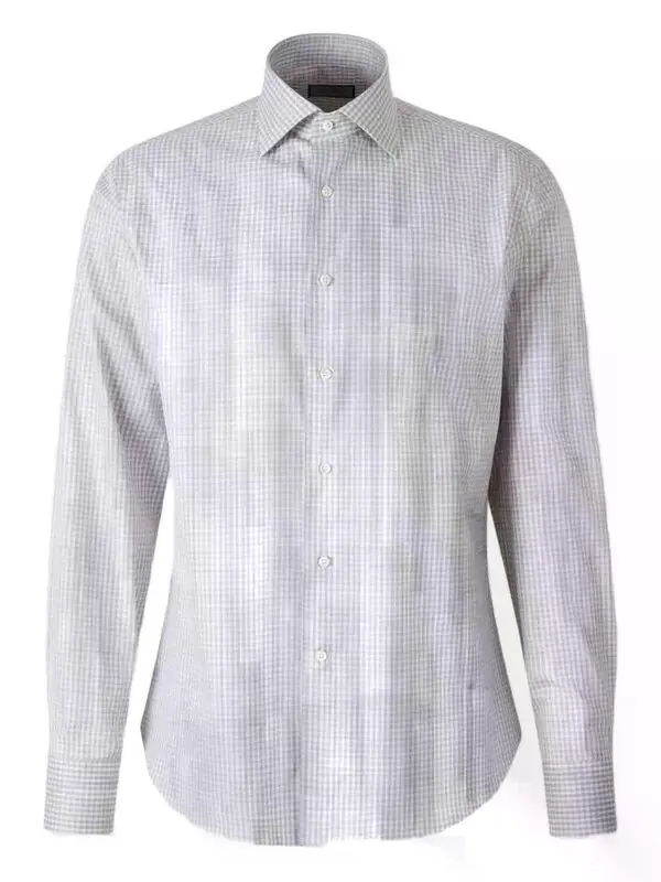 Canali Checked Long-sleeved Shirt
