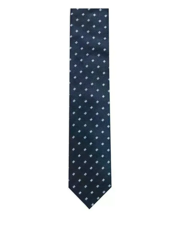 Corneliani Geometric-pattern Silk Tie - Blue