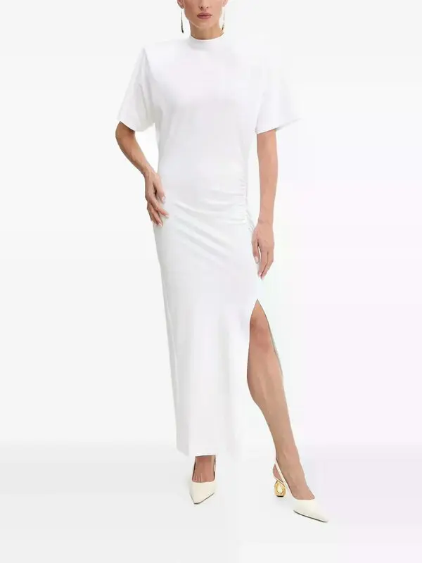 Pinko Shoulder-padded Side-slit Maxi Dress